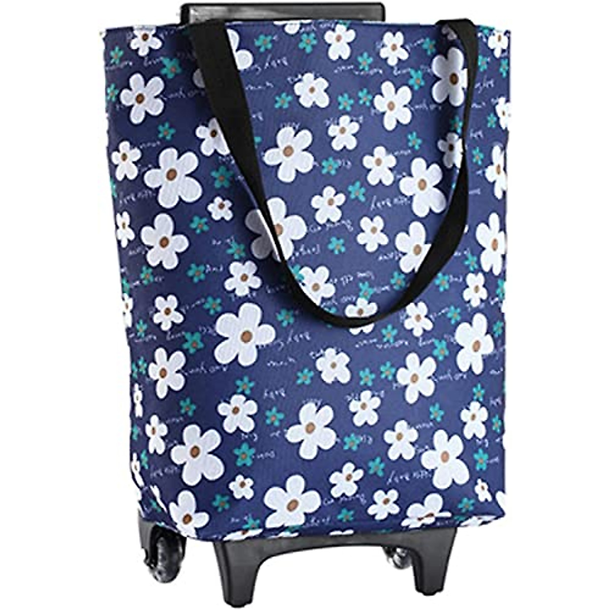 Folding Shopping Bag with Wheels Portable Big Shopping Cart Trolley Bag Reusable Shopping Trolley Storage Bag for Groceries