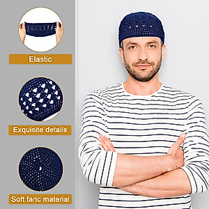 6 Pieces Knit Kufi Hats Crochet Beanie Skull Caps Solid Colors Knit Cap Stretchy Knitted Crochet Hats for Men Women Teens Supplies
