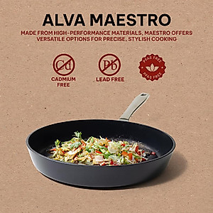 Alva Maestro Ceramic Nonstick Frying Pan Skillet Non Toxic Omelette Pan Kitchen Cookware 11" PFAS, PFOA & PFTE Free, for Cooking Pan Set, Induction Safe, Add to Your Pots and Pans Set Cookware