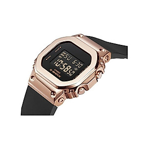 G-Shock Ladies' Casio Digital Rose Gold-Tone and Black Resin Strap Watch GMS5600PG-1