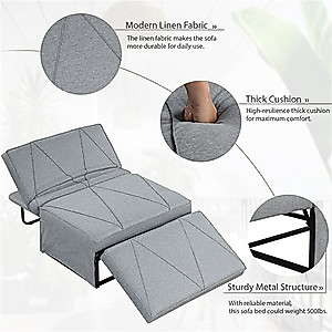 JFUYJK Sofa Bed,4-in-1Folding Ottoman Sofa Bed Sleeper Chair Convertible Chair Into Bed with Adjustable Backrest