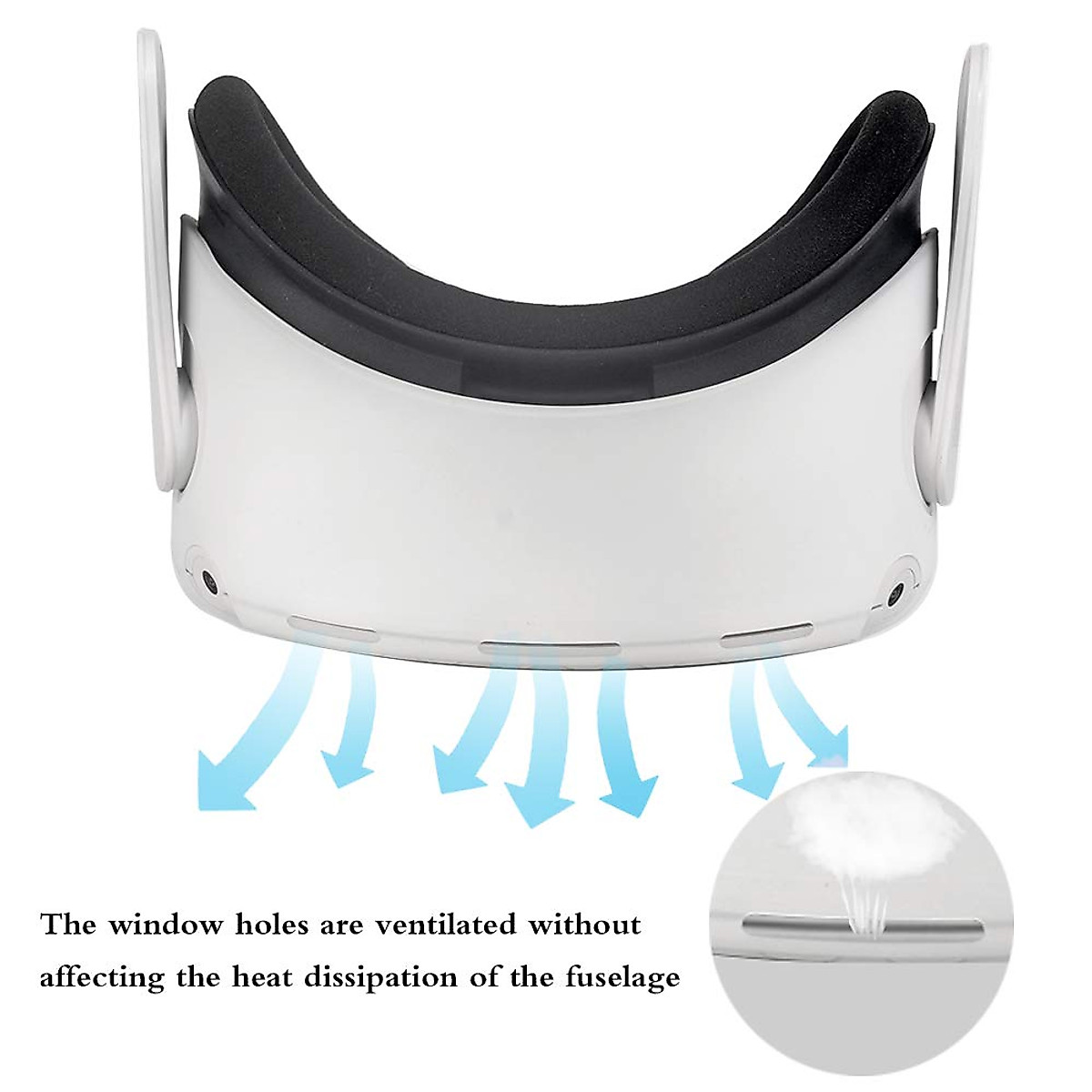 Vakdon VR Shell Protective Cover Compatible for Oculus/Meta Quest 2 Front Face Protector Cover Anti Scratch Anti Dust Anti Shock, Soft and Washable (Transparent)