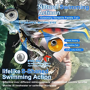 Fishing Lures Tackle Box Bass Fishing Kit Including Animated Lure,Crankbaits,Spinnerbaits,Soft Plastic Worms, Topwater Lures,Hooks,Saltwater & Freshwater Fishing Gear for Bass,Trout, Salmon.