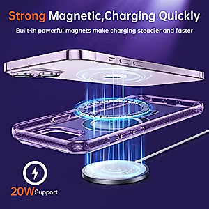 JUESHITUO for iPhone 14 Plus Case [Not Yellowing] [Military Grade Protection] [No.1 Strong Magnets] Magnetic Built-in Compatible with MagSafe Case 6.7 inch, Deep Purple
