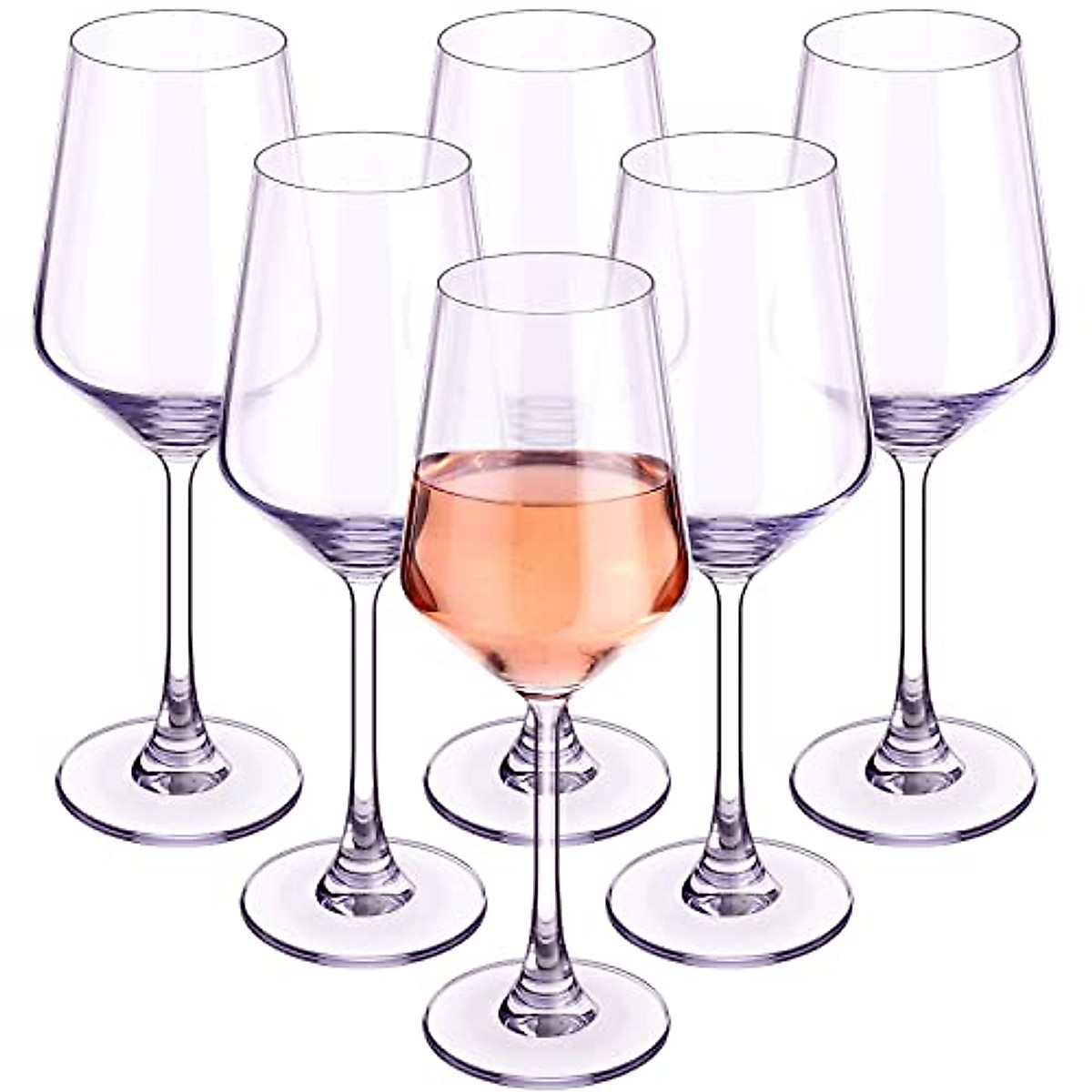 Gejoy 6 Pcs Colored Wine Glasses with Stems Set of 6 Large 12oz Italian Style Tall Stemmed Wine Glasses Colorful Red Wine Stemware for Gifts Valentine's Day, Anniversary, Birthday (Purple)