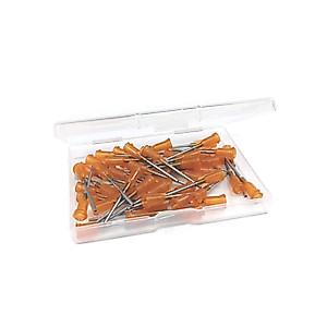 15 Ga 1 Inch Blunt Tip Dispensing Needle with Luer Lock, Precision Applicator (Amber,50 PCS)