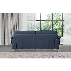 Abbyson Living Cadence Top Grain Leather Sofa, Blue