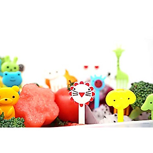 40PCS Animal Fruit Food Picks, Bento Box Picks, Mini Cartoon Animal Food Toothpicks, Lunch Bento Forks Picks for Kids