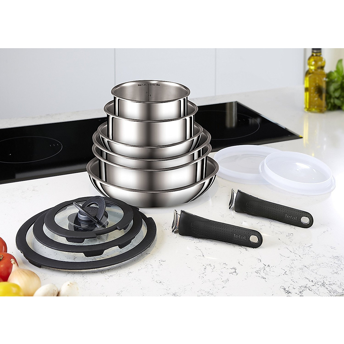 Tefal Ingenio Pan Set, Stainless Steel, 13-Piece