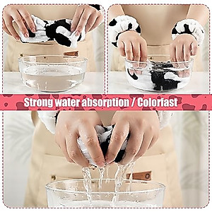 Shindel 6PCS Makeup Headband Set, Bow Hair Bands with Wristbands Coral Fleece Face Wash Headbands for Women Spa Makeup Shower Skin Care Yoga