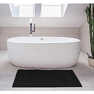 Utopia Towels Bundle Pack of 600 GSM Bath Sheet Set (2-Pack) and Banded Bath Mats (2-Pack) – 100% Ring-Spun Cotton – Highly Absorbent – Soft & Luxurious – Black