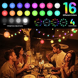 Floating Pool Lights, Christmas Lights Outdoor 8 Pack IP68 Waterproof with 16 Colors, Hanging Lights with Timer/Remote, Christmas Ornaments for Party, Holiday, Patio, Garden,Bathtub, Backyard