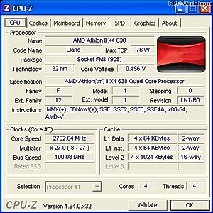 Hegem AMD Athlon II X4 638 2.7 GHz Quad-Core CPU Processor AD638XOJZ43GX Socket FM1 NO Fan