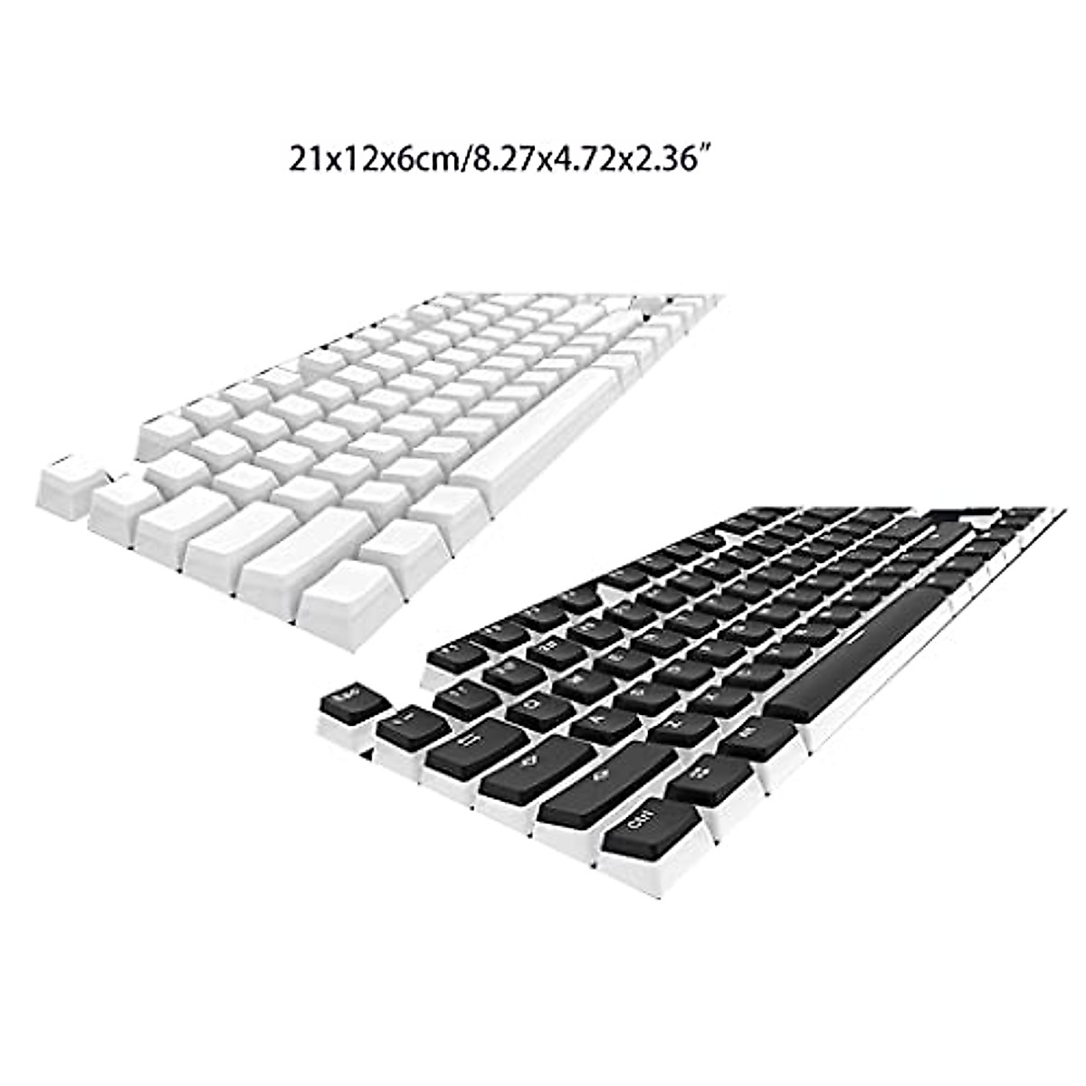 104 Keys Pudding Keycaps OEM Profile Double Shot PBT Backlight Keycaps for Mechanical Gaming Keyboard Cherry Mx Switch Pbt Backlit Keycaps Pudding Black White with Kingjinglo