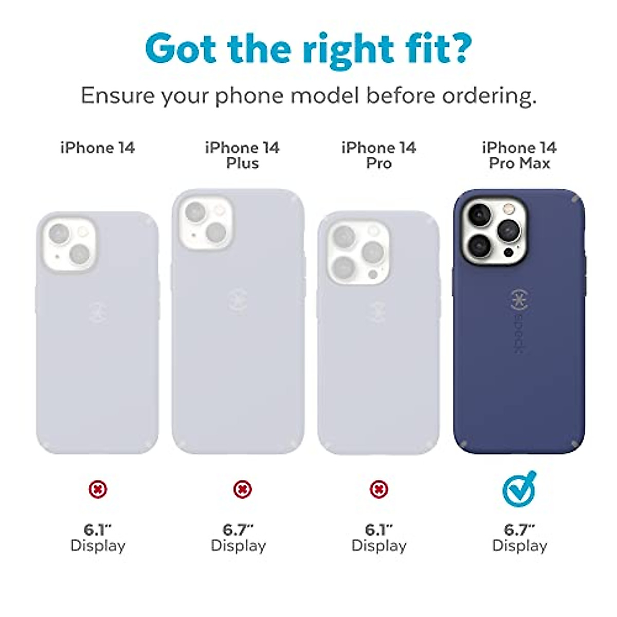 Speck iPhone 14 Pro Max Case - Drop Protection, Scratch Resistant, Built for MagSafe iPhone Case with Soft Touch Coating - 6.7" iPhone 14 Pro Max Case, Dual Layer Case -Black/Slate Grey CandyShell Pro