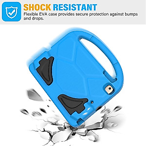 SUPLIK Kids Case for iPad Mini 4/5 (7.9"), Built-in Screen Protector Durable Shockproof Protective Cover with Handle Stand for 7.9 inch Apple iPad Mini 4th/5th Generation, Blue