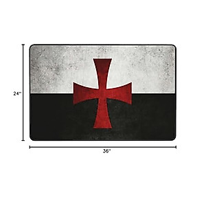 Symbol of The Knights Templar Area Rug Living Room Kitchen Bedroom Sofa Bedside Carpet Floor Mats 36"X24"