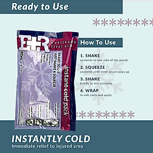 Ever Ready First Aid Disposable Cold Compress Therapy Instant Ice Pack for Injuries 4.5" x 7" - 125 Pack