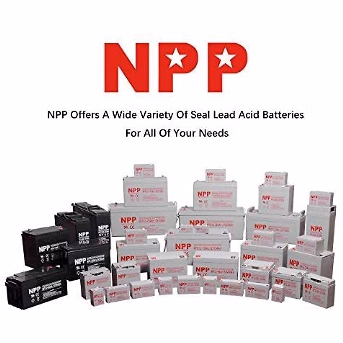 NPP 12V 2.9Ah Rechargeable AGM SLA Battery with F1 Terminals, for UPS, Emergency Light, Alarm Security System