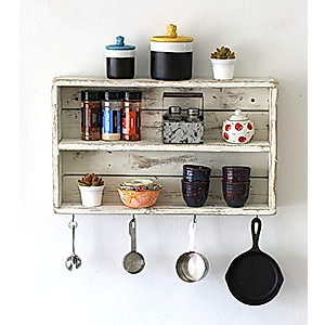 Doug and Cristy Designs White Rustic Double Wall Shelf