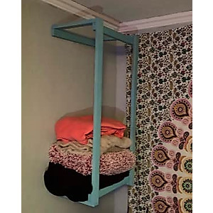 Teal Blanket Rack Quilt Rack Towel Storage 36"