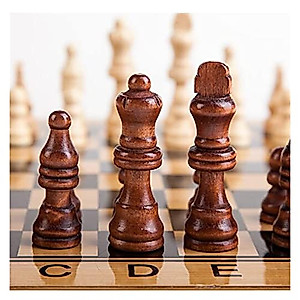 VONGAZ Chess Board Game Chess Set 13.3 Inch Wooden Chess and Checkers Set，Wooden Travel Chess Game Set Portable Chess Game Chess Game Set Chess Board Set