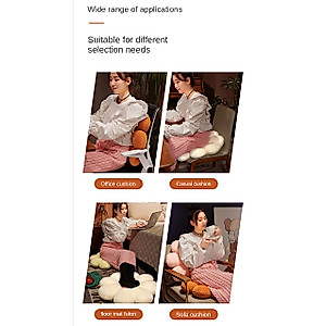 Imitation Rabbit Fur Petal Cushion Office Chair Cushion Bedroom Bay Window Cushion Sofa Cushion.Vikcewn. (15 inches (About 38CM), Pink)