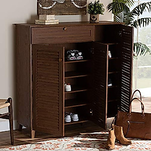 Baxton Studio Shoe Cabinets, One Size, Walnut