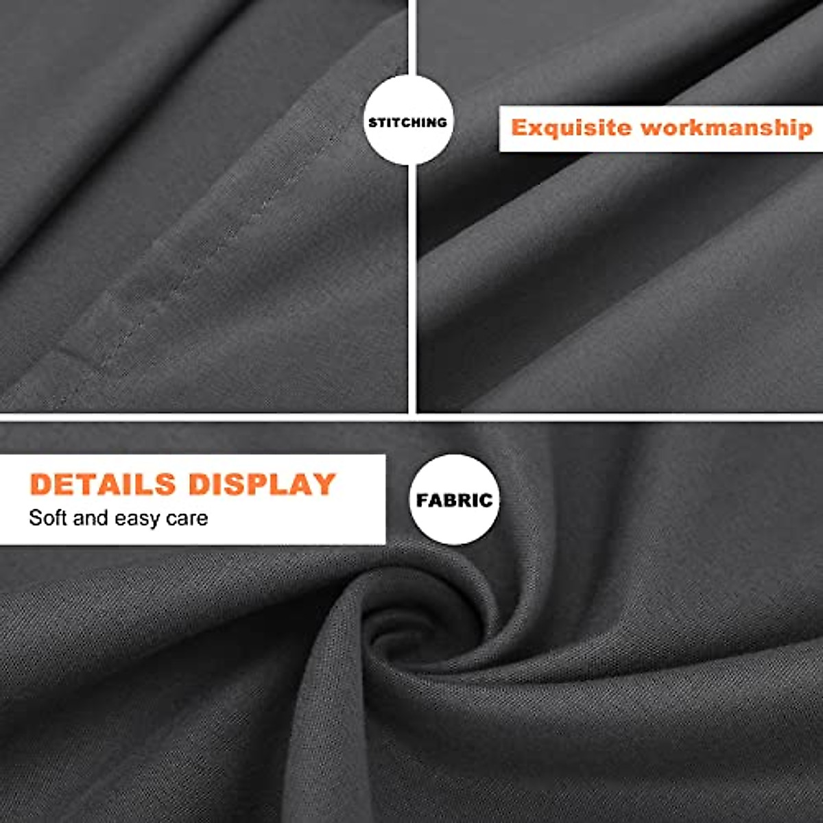 Microfiber Standard Pillowcases-Envelope Closure Bed Pillow Cover-Lightweight Hotel Economic Super Soft and Cozy,Stain Resistant,20"x 26", Dark Grey,Set of 2