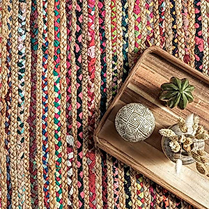 nuLOOM Aleen Bohemian Cotton/Jute Area Rug, 5x8, Multi