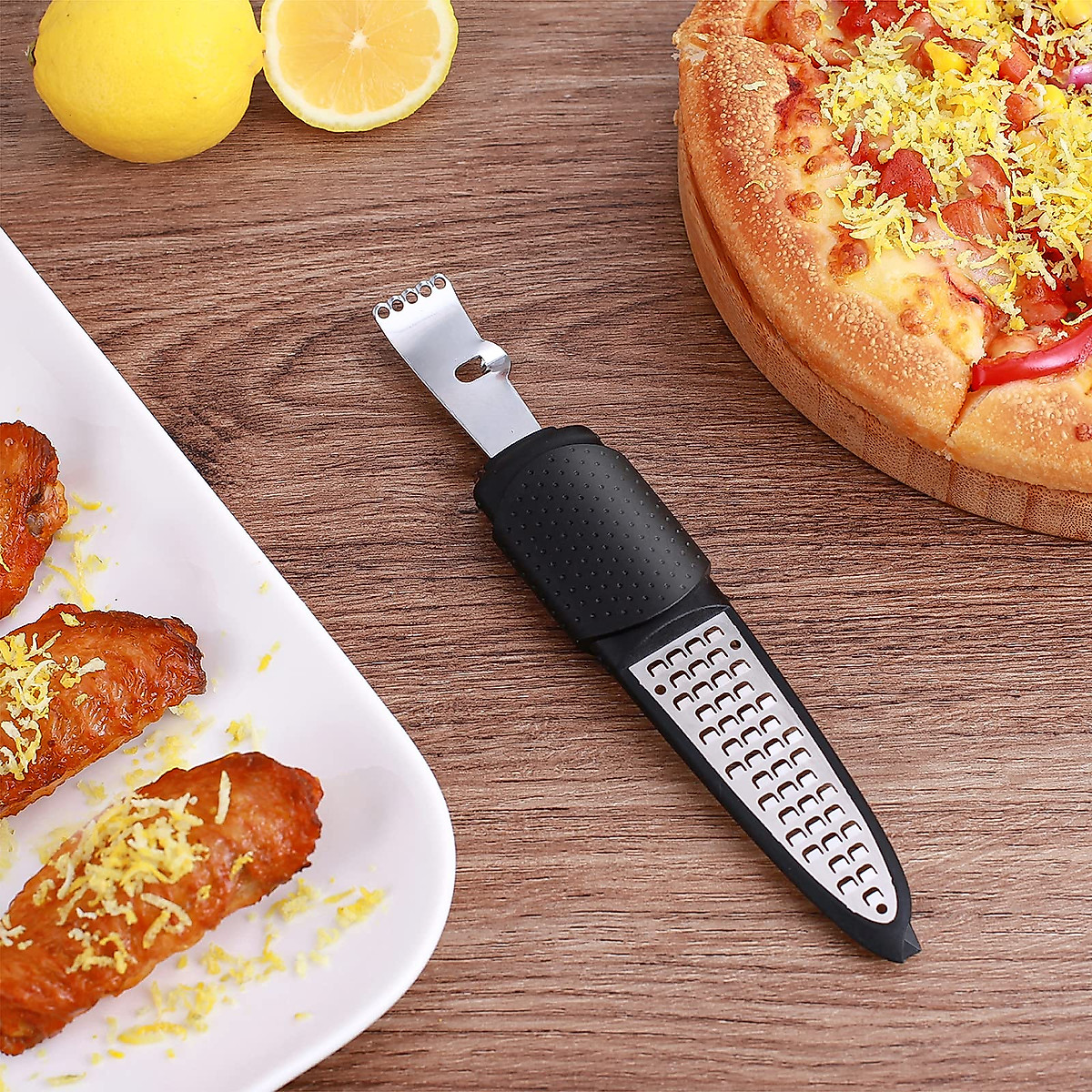 Pisol Zester, Lemon Citrus Orange Zester and Grater Tool, Cheese Grater & Vegetable Grater for Lime, Garlic, Ginger, Chocolate, Fruits, Dishwasher Safe