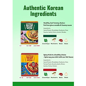 Korean Street Korean Food Japchae, Delicate Low calorie Glass Noodles - Irresistible Delight of Sweet & Savory Harmony (Sweet & Savory)