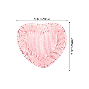 Cabilock Basket Weaving Kit Heart Shaped Basket Plastic Woven Storage Baskets Open Storage Bins Candy Bowl Bread Holder Table Centerpiece for Snack Fruit Candy Pink Basket Weaving