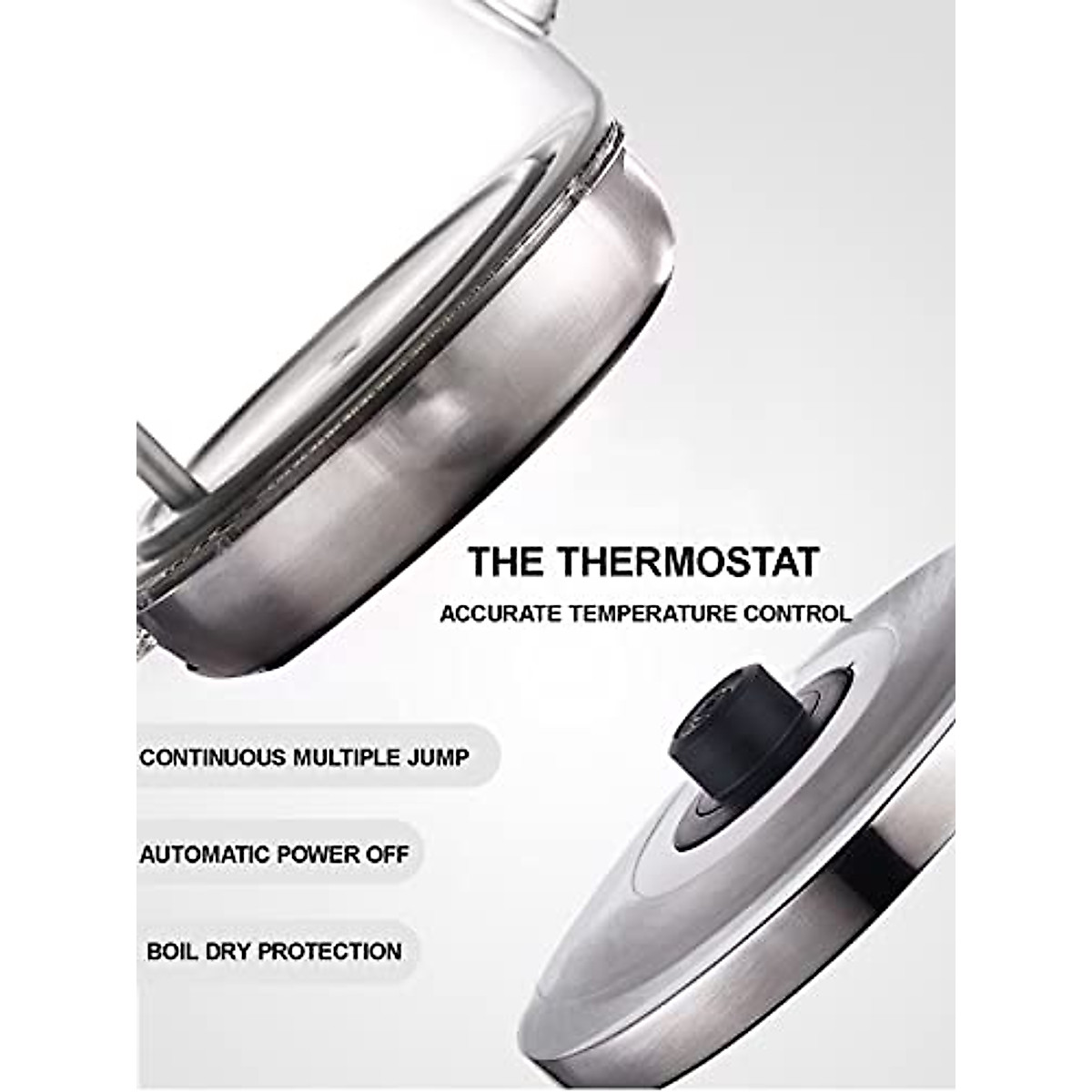 Hokcus Classic Kettle with 3Mins Quick Quiet Boil, Automatic Shutoff, Tea Heater Hot Water Boiler,Dry Burn Prevention 1L Base/1Kettle/1Kettle