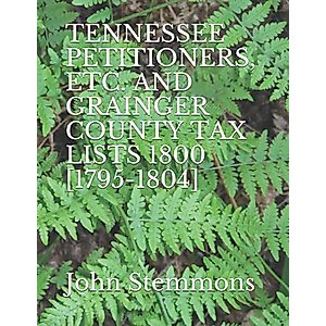 TENNESSEE PETITIONERS, ETC. AND GRAINGER COUNTY TAX LISTS 1800 [1795-1804]