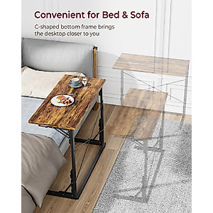 Vantic 31.5" Folding Desk, Foldable TV Tray Table for Eating on Couch, Extra Large TV Dinner Trays, Portable Fold Computer Writing Desk Table for Home Office, Rustic Brown