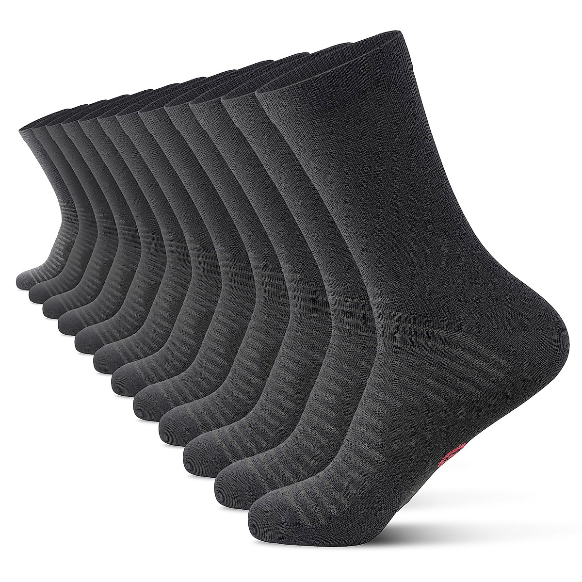 PAPLUS Compression Athletic Crew Socks (6 Pairs) for Men & Women
