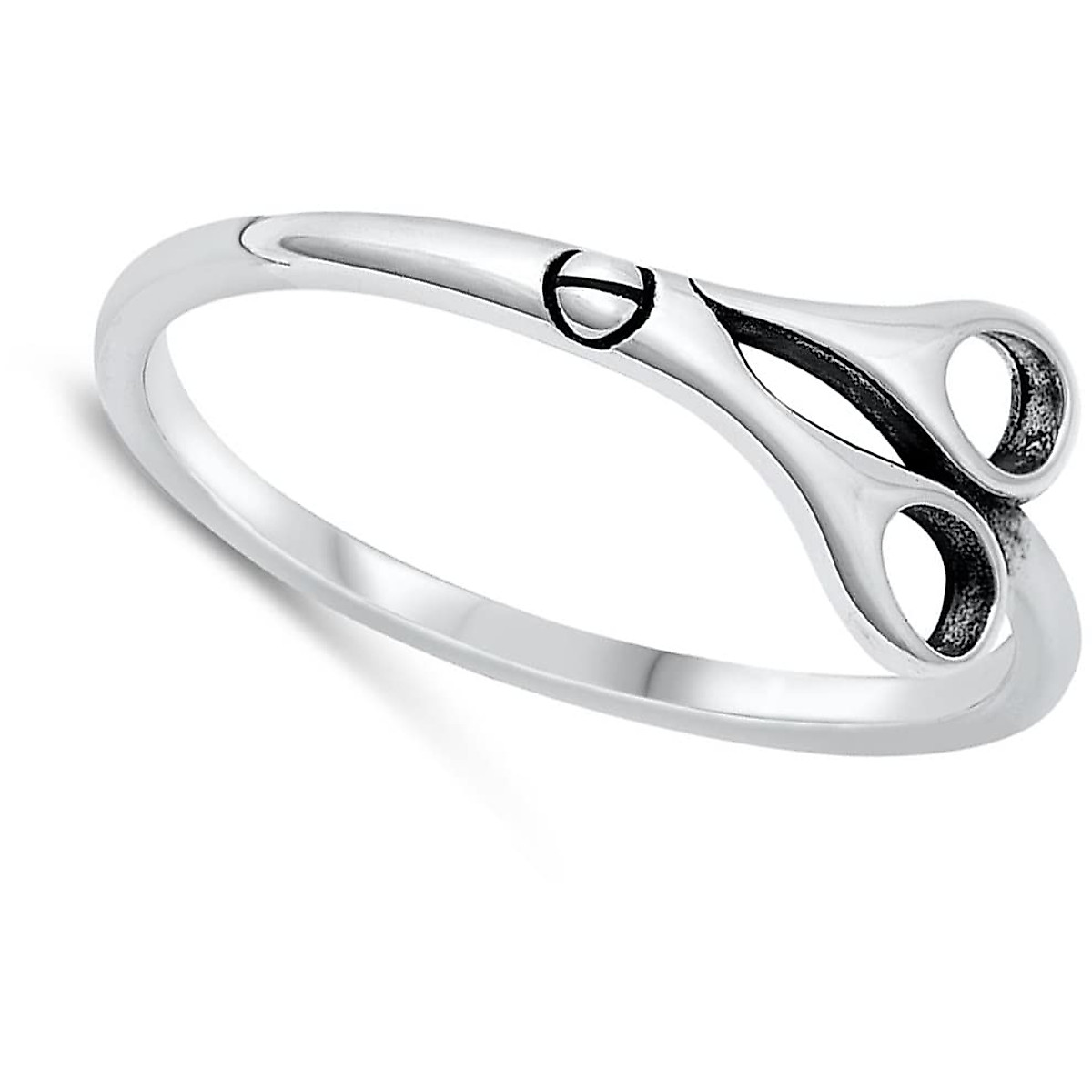Scissors Cutting Ties Separation Ring New .925 Sterling Silver Band Size 5
