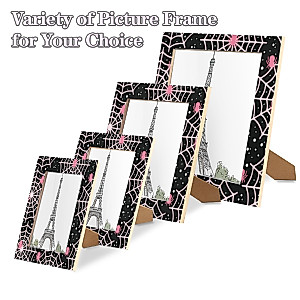 POFATO Red Spider Web 8x10 Picture Frame Wood Photo Frame for Tabletop Display Wall Mount Picture Frame Display 8 x 10 Inch Photo Wall Decor Home Gift Frames
