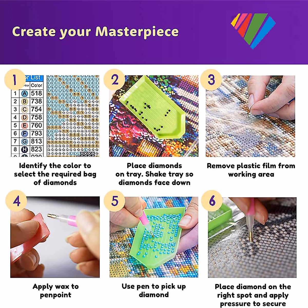 OFRKE 2-Piece Christmas Diamond Painting Kits for Adults,Gnomes Diamond Art Full Drill Round Gem Art 5D Diamond Dots Suitable Home Wall Decor 12"x12"