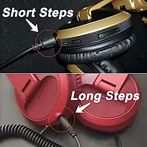 Voarmaks 4 Pole Long Steps Audio DJ Cable Cord Line Plug Compatible with Pioneer HDJ-X5 X7 S7 CUE1 Headphones Extended Coiled Spring Dj Wire