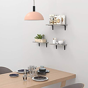 LHZLANG Floating Shelves Home Living Room Bathroom Kitchen Decor Rustic Wall Mounted Storage Shelf Rack Set of 3 (Grey)