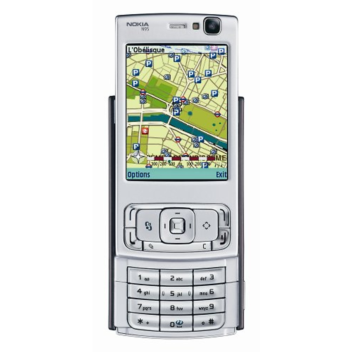 Nokia N95 Unlocked Cell Phone with 5 MP Camera, International 3G, Wi-Fi, GPS, MP3/Video Player, MicroSD Slot--International Version with Warranty (Silver/Plum)