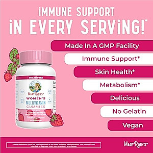 MaryRuth's Multivitamin for Women 14+ | Women's Multivitamin Gummies | Immune Support Daily Women's Multivitamin | Hair Skin and Nails Gummy Vitamins for Women | Sugar Free | 60 Count