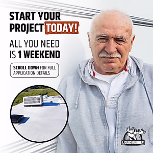 Liquid Rubber RV Roof Coating - Solar Reflective Sealant, Trailer and Camper Roof Repair, Waterproof, Easy to Apply, Brilliant White,1 Gallon