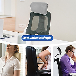 NUOBESTY Head Rest Office Chair Cushion Adjustable Mesh Headrest Attachment Universal Neck Support Cushion for Office Chair(Grey-2.6)