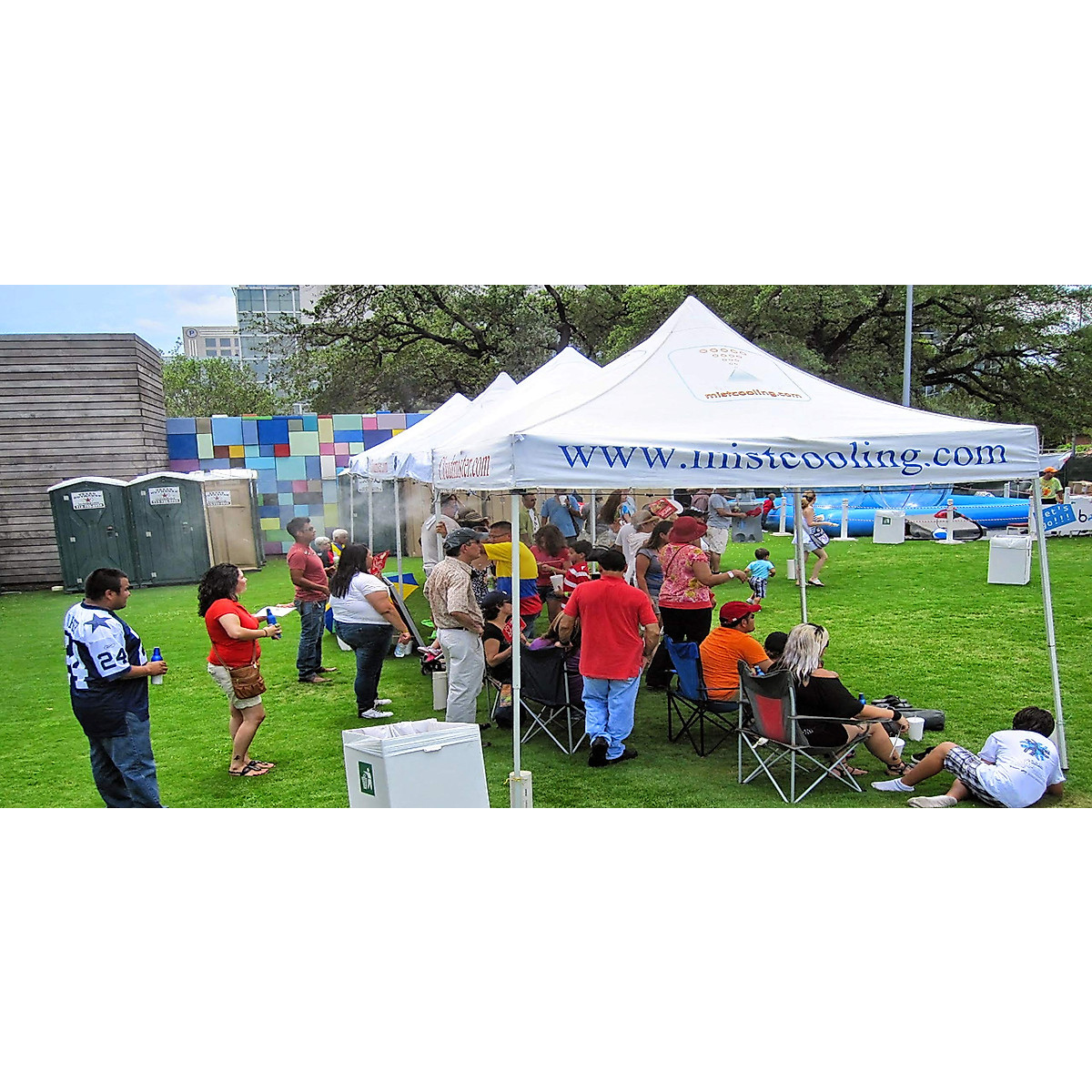 Tent Misting System - Mistcooling Misting Tent- Tent with Mister - for Sports Events, Company Outdoor events, for backyard Parties, for All Outdoor Events (White - 10' x 10' Tent)