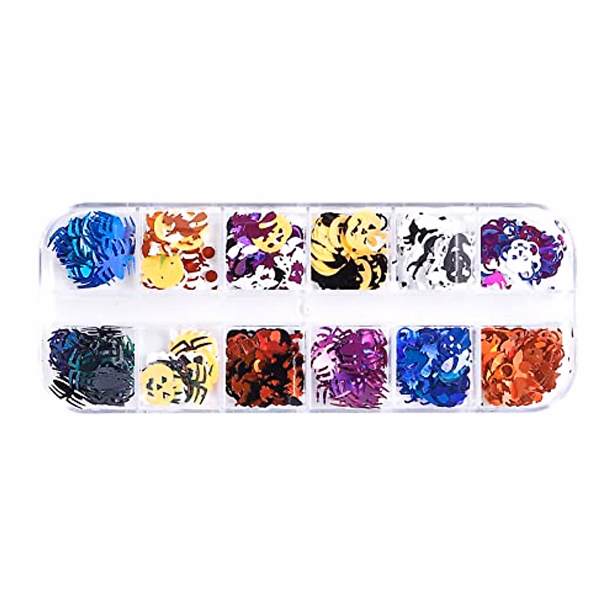 HMDABD Makeup Glitter for Eyes Nail Glitter Halloween Glitter And Halloween Nail Glitter And Witch Sequins And Pumpkin Glitter For DIY Resin Craft Nail Design Stencils（Black