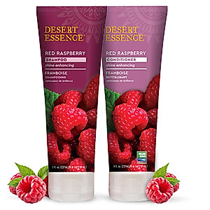 Desert Essence Red Raspberry Conditioner - 8 Fl Ounce - Shine Enhancing - Vitamin A & C - Smooth & Silky - Strengthing - Shea Butter - Calcium & Magnesium - Vitamin B5