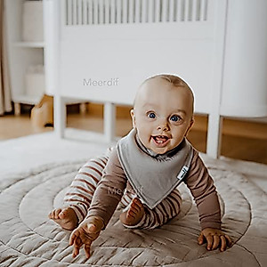 Meerdif Baby Bandana Drool Bibs 8 Pack Solid Organic Cotton Baby Bibs for Girls, Boys, Unisex - Plain Colors